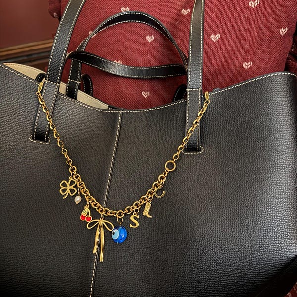 Chunky Charm Necklace, Custom Charm Necklace, Gold Vintage Charm ...