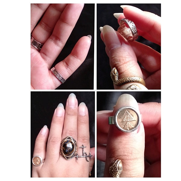 Saturn Chronos Heavy Signet Ring Made to Order 14mm Gem - Etsy