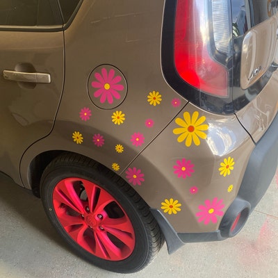 Flower Magnet Set of 7 Hippie Flower Car Magnets Removable Stickers ...