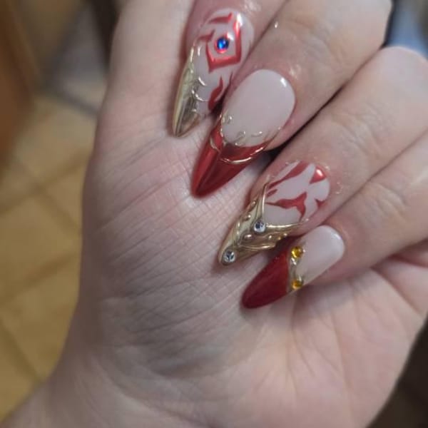 Mydei Honkai Star Rail Press on Nails | Medium Stiletto | Handmade Gel ...