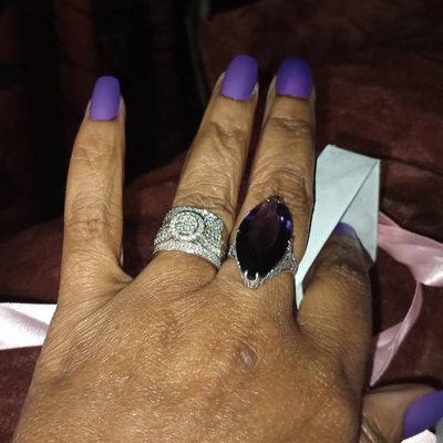 Ruby Ring/ Sterling Silver/ 20ct Big Huge Square Cut Simulated Red Gem ...