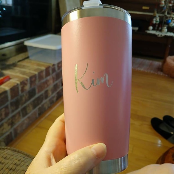 Personalized 20 Oz Tumbler, Custom Name Travel Mug, Laser Engraved ...