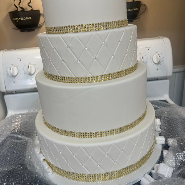 Faux Wedding Cake, 4 Tier Wedding Cake, Fake Wedding Cake, Display Cake ...