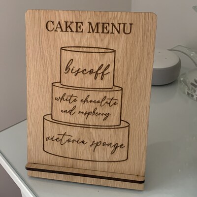 Cake Menu, Cake Flavour Wedding Sign Personalised Cake Menu, Cake ...