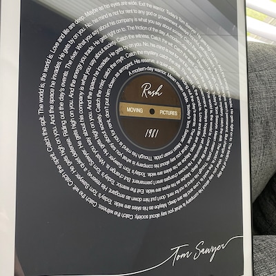 Personalized Song Lyrics Record Print for First Dance, Custom Wall Art ...