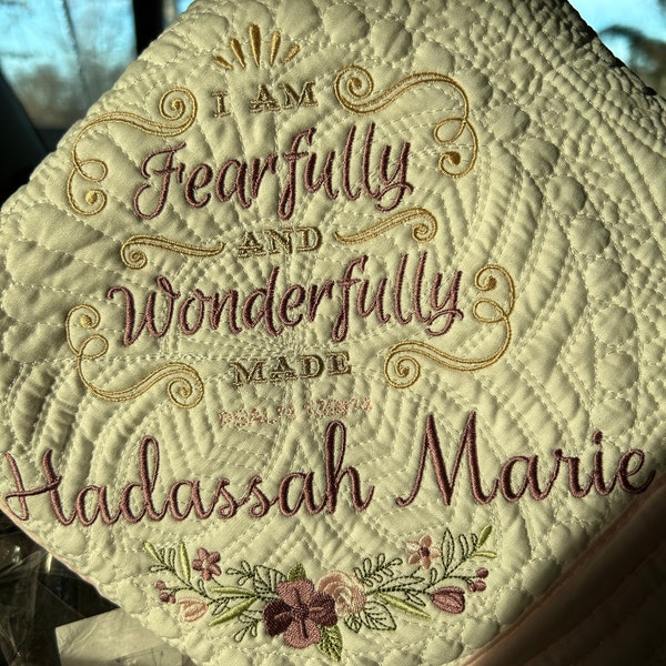 Embroidered Bible Verse Baby Quilt: Personalized Christian Gift - Etsy