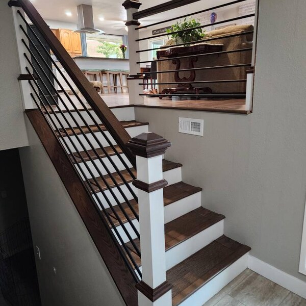 54-inch Retrofit Tread Kit With Riser Remove Carpet Add Hardwood for ...