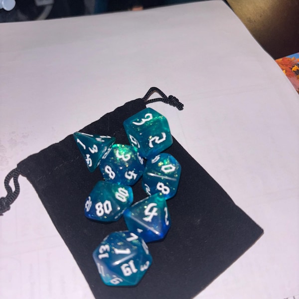 Dnd 7 Dice Set in Potion Flask, "portal Fluid" Green Yellow D&D ...