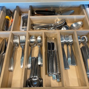 19 to 21 Inch Wide Drawer Insert, Custom Drawer Organizer, Wood Drawer ...