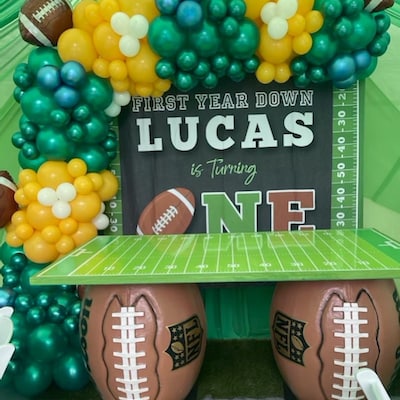 Football First Birthday Decorations, Football Birthday Backdrop, First ...