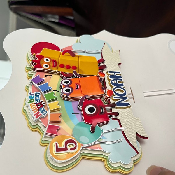 3D Numberblocks Cake Topper, Numberblocks Birthday Party, Numberblocks ...