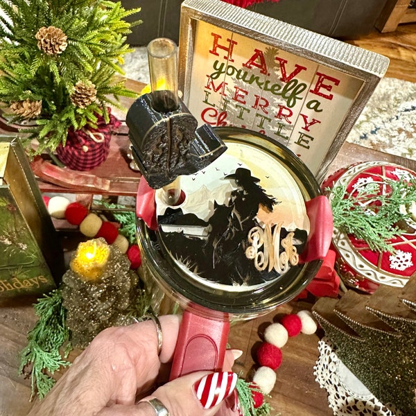 Western Barrel Racing Stanley Cup Topper, Name Lid Tumbler Topper, 40oz ...