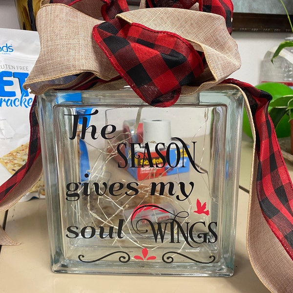 Christmas Glass Block, Personalized Custom Glass Block, Holiday Glass ...