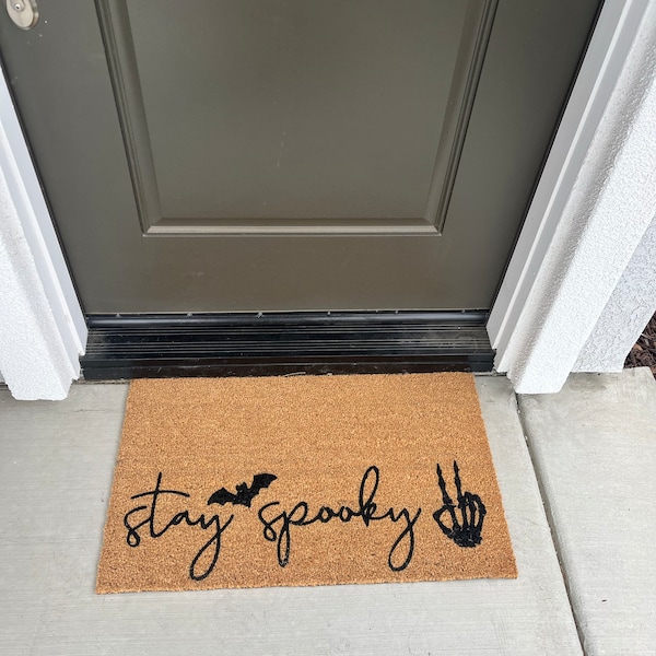 Halloween Doormat, Stay Spooky Welcome Mat, Halloween Door Mat ...