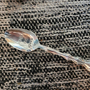 Vintage Silver Plated Custom Stamped Spoon, Hand Stamped Vintage ...