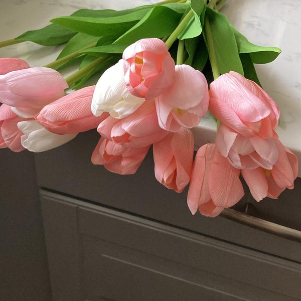 Beautiful Artificial Real Touch Tulip Flower Stems in Various Colors/wedding Bouquet/table ...