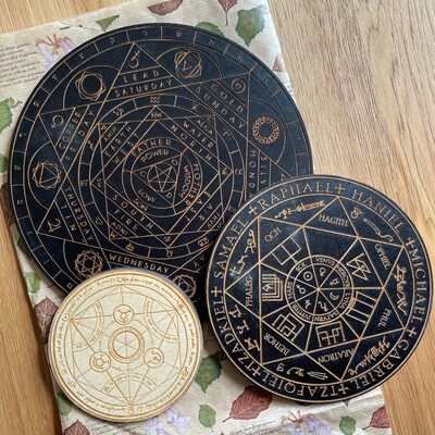 Crystal Grid Board Altar Pentacle Star of Magicians. Eleven Star ...