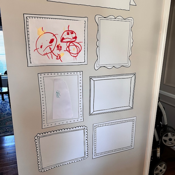 Kids Art Display Frames - Photo Frames - Wall Stickers - Peel and Stick ...