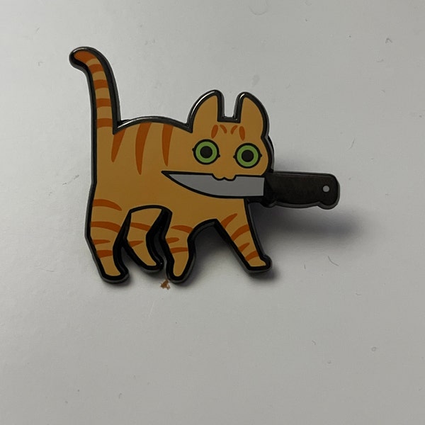 Orange Tabby Knifecat Enamel Pin - Etsy