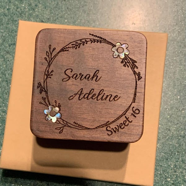 Personalized Engagement Ring Box for Wedding Ceremony, Custom Engraved ...