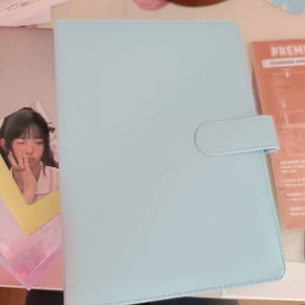 A5 Kpop Photocard Macaron Binder, PU Leather Refillable Pages, 6 Ring ...