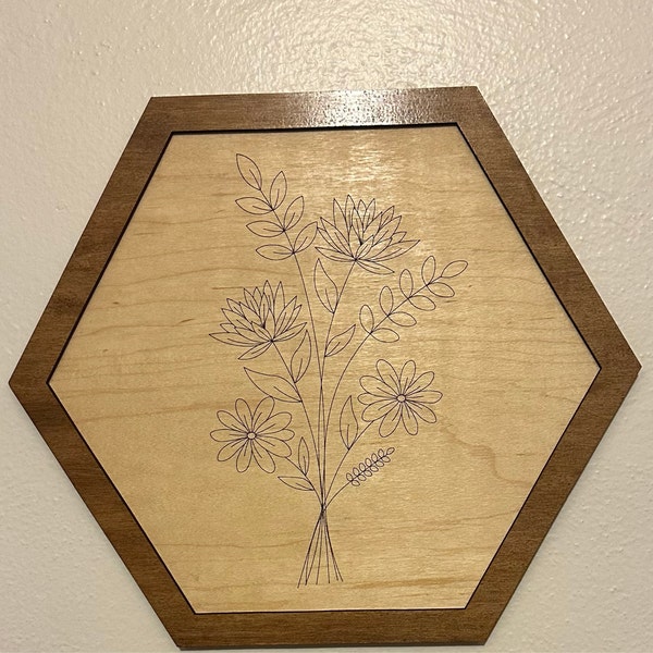 Wood Birth Flower, Engraved Birth Flower Sign, Mother’s Day Gift, Our ...