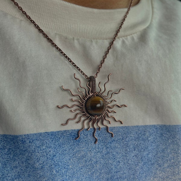 SUN Carnelian Citrine 14k Gold Filled Wire Wrapped Pendant Sunshine ...