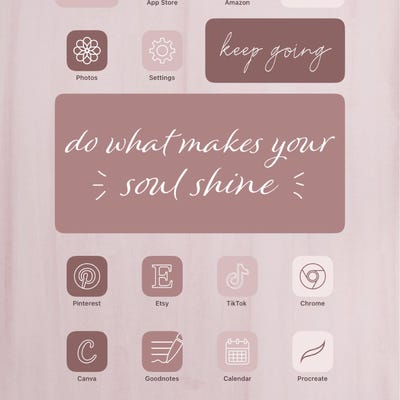 Lavender Ios App Icon Pack 300 Unique Icons in 4 Colors Each 20 Widget ...