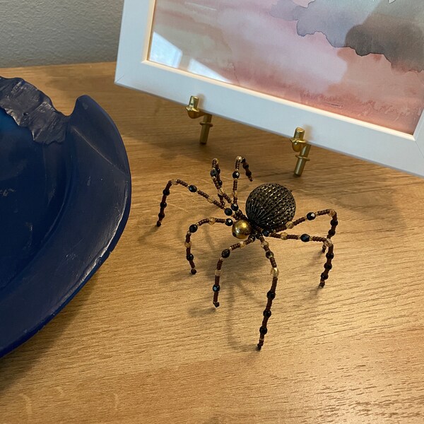 Elegant Victorian-inspired Beaded Spider, Decor Accent Art, Handmade ...
