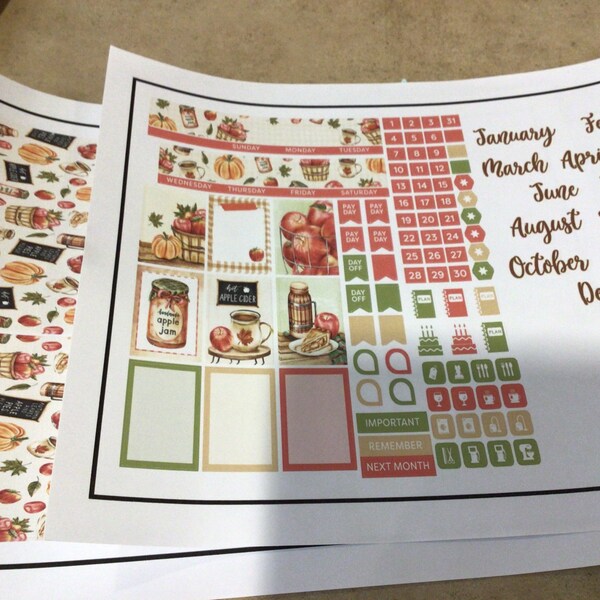 PRINTABLE October Planner Stickers, Mini Happy Planner, Apple Planner ...