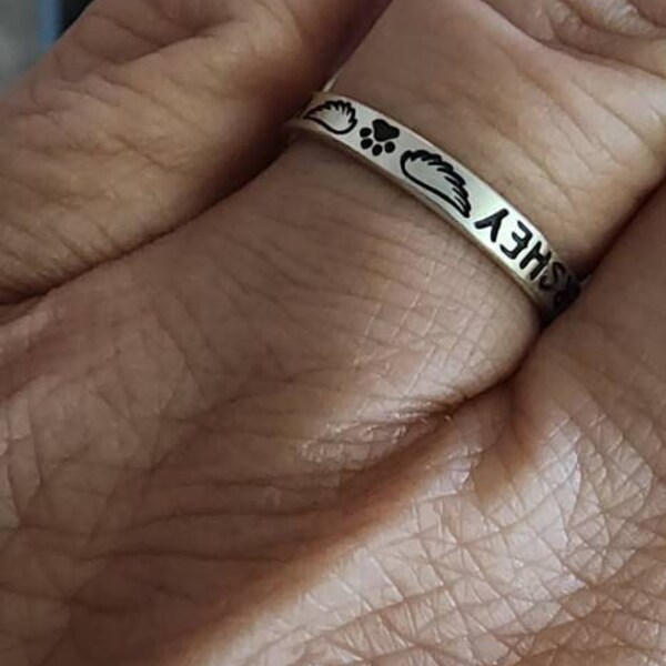 Paw Print Ring, Dog Ring, Personalized Pet Ring, Paw Print Jewelry, Pet ...