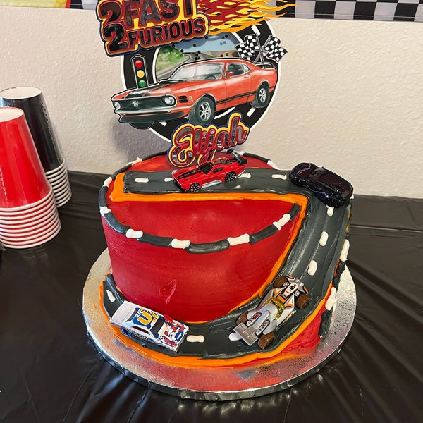 TWO FAST CAKE Topper, With Lights, Two Fast, Two Curious Cake Topper ...