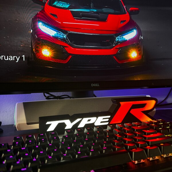 3D Printed Honda Civic Type R Desk LED Light Box - Etsy