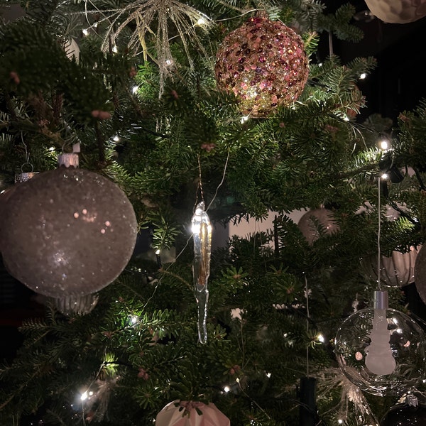 Handmade Clear Crystal Glass Icicle Christmas Ornaments for Christmas ...