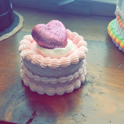 Fake Cake Mini Heart-shaped Cake Box With Sprinkles - Etsy