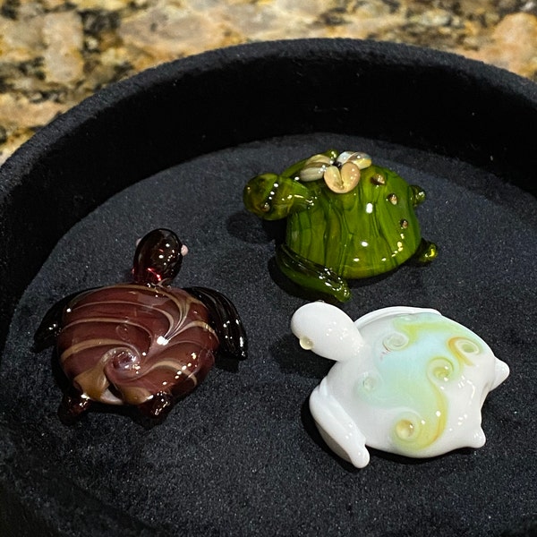 Glass Turtle - Lampwork - Focal Bead - Flamework Artglass - Sculpture ...