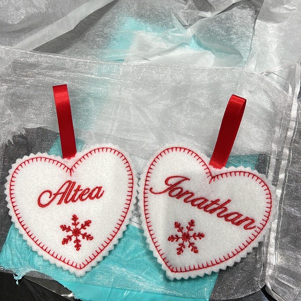 Personalized Love Message Embroidered Heart, Add Your Own Text Heart ...