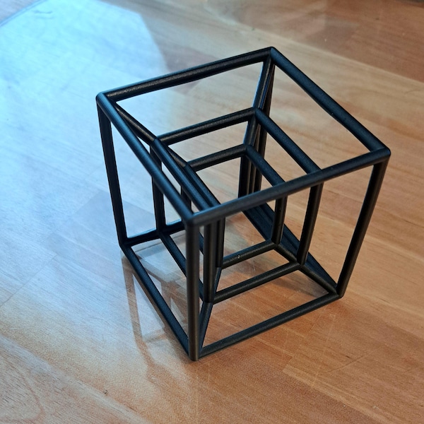 Tesseract Four Dimensional Hypercube Shape Math Geometry Educational ...