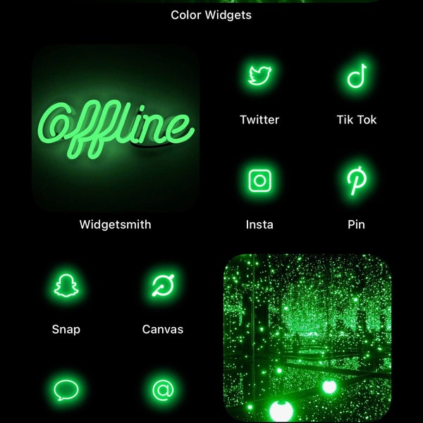 Neon Green Ios14 Icon Set | 136 Icons and Backgrounds | iPhone Aesthetic | Widget Smith | Quote ...