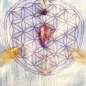 Crystal Grid Cloth FLOWER OF LIFE All Natural 100% Cotton, Sacred ...