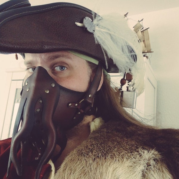 Cthulhu Leather Face Mask Tentacles Steampunk Style Octopus Steampunk ...