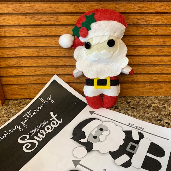 Santa Claus Felt Sewing PATTERN PDF & Tutorial - Christmas Tree ...