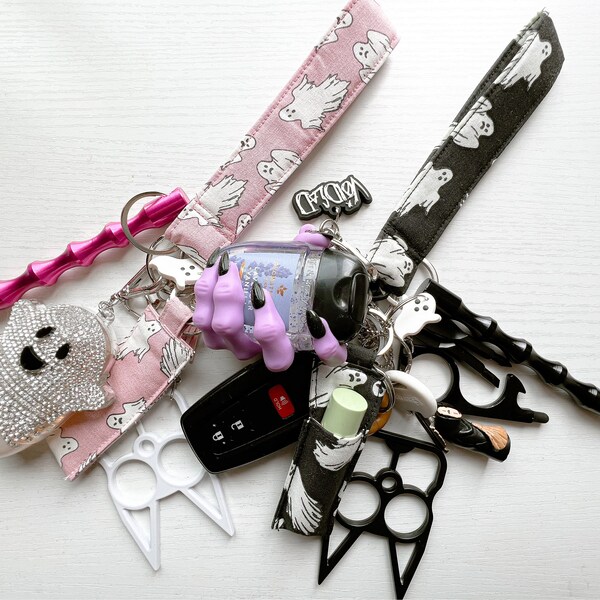 Halloween Wristlet Keychain Tassels Lobster Claw Clipper Spooky ...