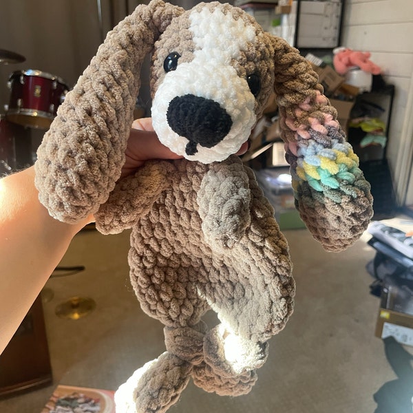 Hunley Hound + Teacup Pup Knotted Lovey — Crochet Dog PATTERN - Etsy