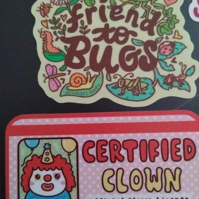 Certified Clown, License, Vinyl Sticker, Funny, Down to Clown, Art ...