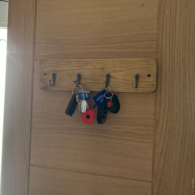 Rustic Wood Mexican Style Shelf With Key Hooks Hand Painted - Etsy