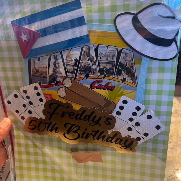 Cuban Birthday Cake Topper, Havana Nights Personalized Cake Topper ...