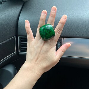 Bold Huge Statement Ring, Green Big Rings for Women, Oversized ...