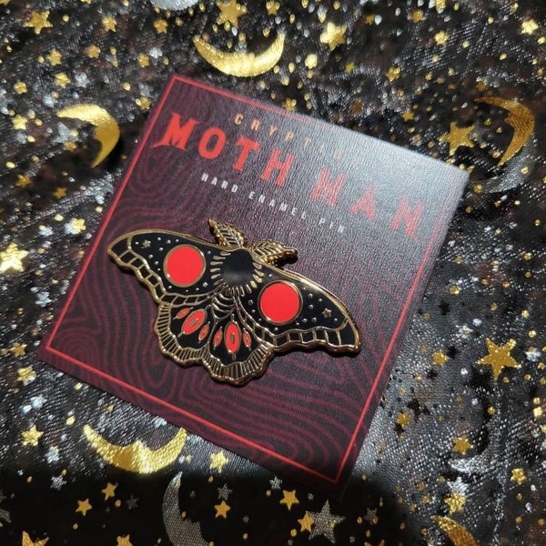 Mothman Moth Enamel Pin - Etsy