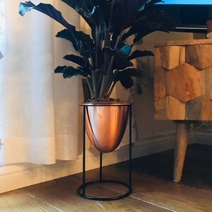 Solid Copper Plant Pot With Stand - Etsy